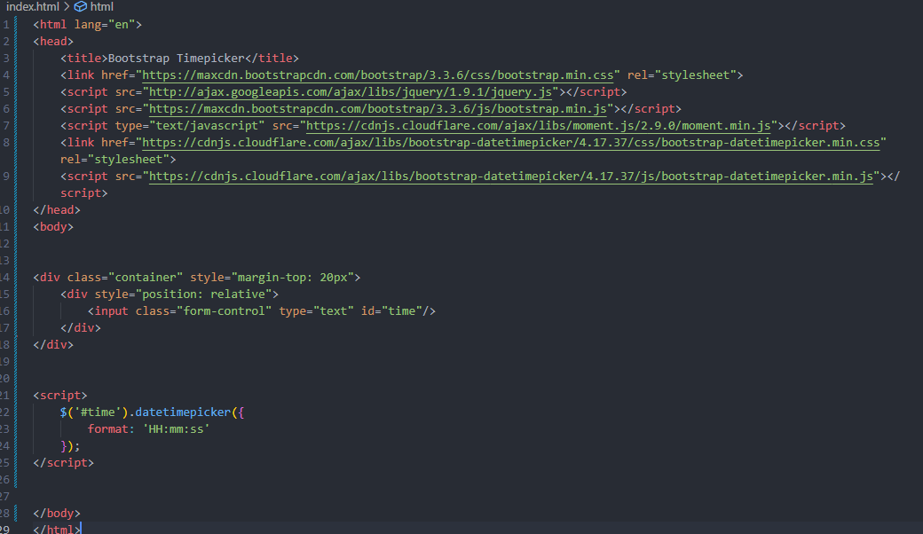 Bootstrap Timepicker Using Datetimepicker With Js Example Dataops Redefined