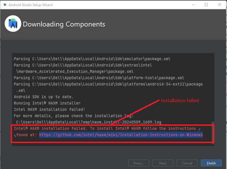 Error:- Intel® HAXM installation failed - DataOps Redefined!!!